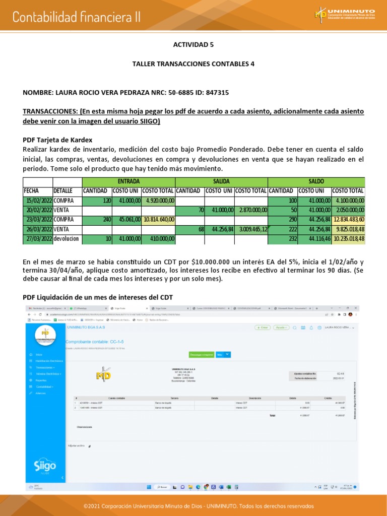 Actividad Evaluativa 5 - Proyecto Integrador | PDF | Contabilidad | Economias