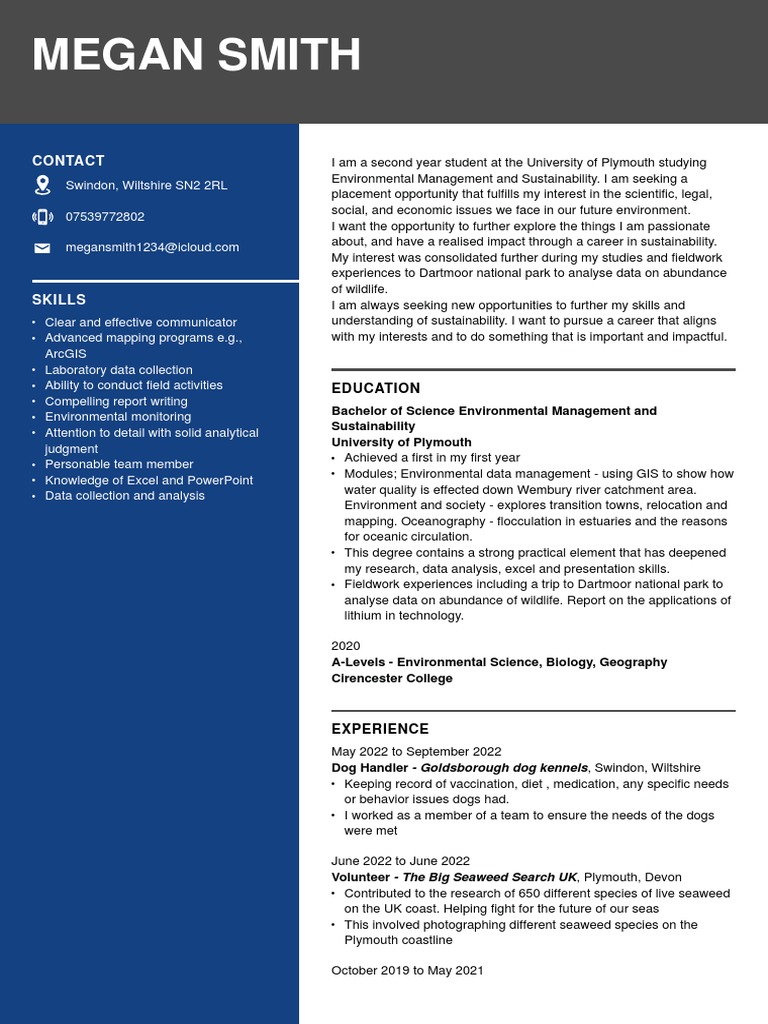 Megan Smith CV r2 | PDF | Sustainability