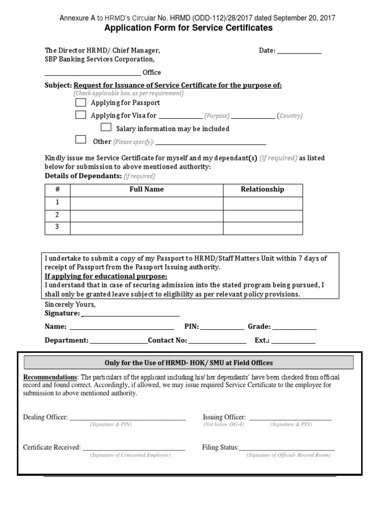 Service Certificate | PDF | Passport | Travel Visa