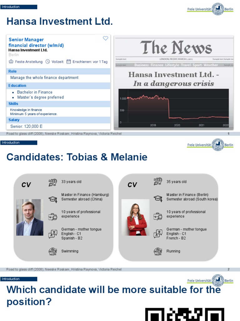 Glass Cliff Presentation | PDF | Leadership | Psychology