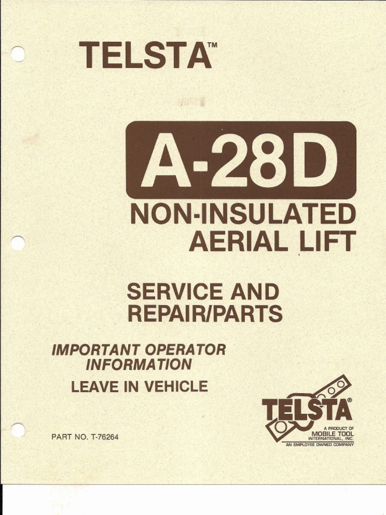 Telsta - Telsta A-28d Service Repair Manual-Litho (1998) | PDF