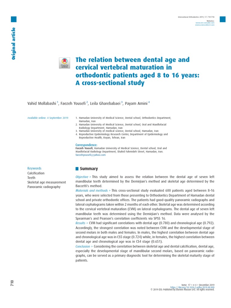 The Relation Between Dental Age and | PDF | Tooth | Orthodontics
