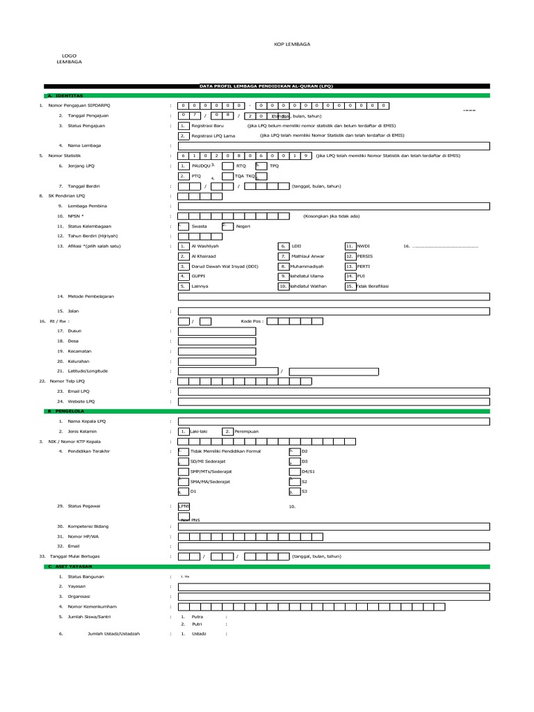 Profil LPQ - XLSX - Guru | PDF