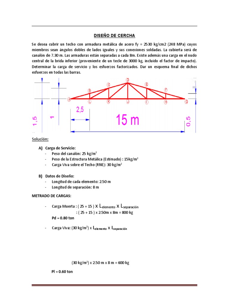 Diseno de Cercha de Acero 1 MAÑANA | PDF | Braguero | Ingeniería mecánica