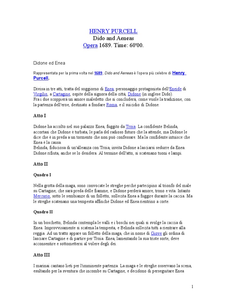 Didone Ed Enea | PDF