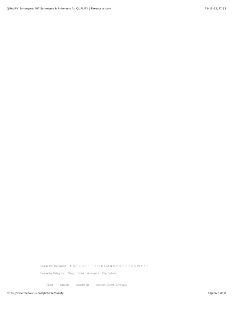 QUALIFY Synonyms: 107 Synonyms & Antonyms For QUALIFY - Thesaurus-5 | PDF QUALIFY Synonyms: 107 Synonyms & Antonyms For QUALIFY - Thesaurus-5 | PDF