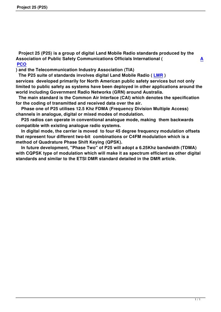 Overview of Project 25 Standards | PDF | Business | Computers