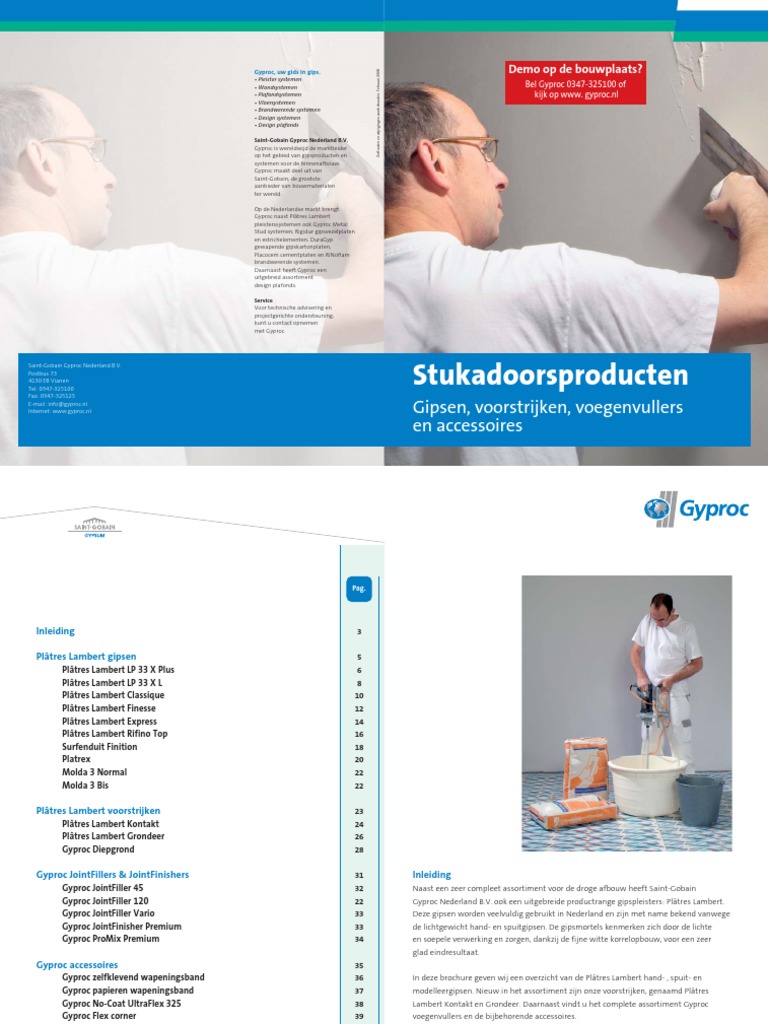 Gyproc - Stukadoorsproducten | PDF