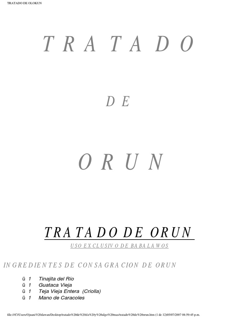 Tratado de Orun | PDF