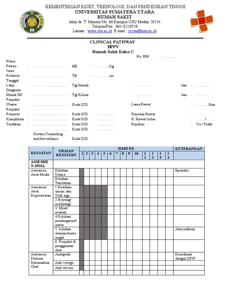 Format Clinical Pathway BPPV | PDF