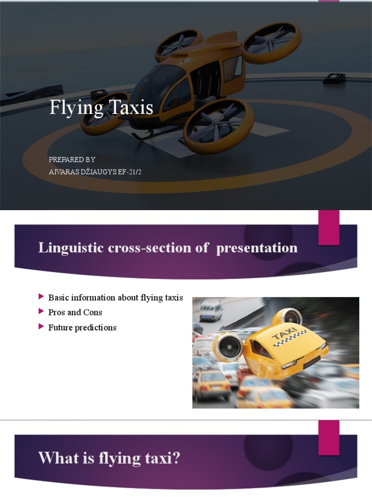 Flying Taxis Presentation | PDF | Vehicles | Airport
