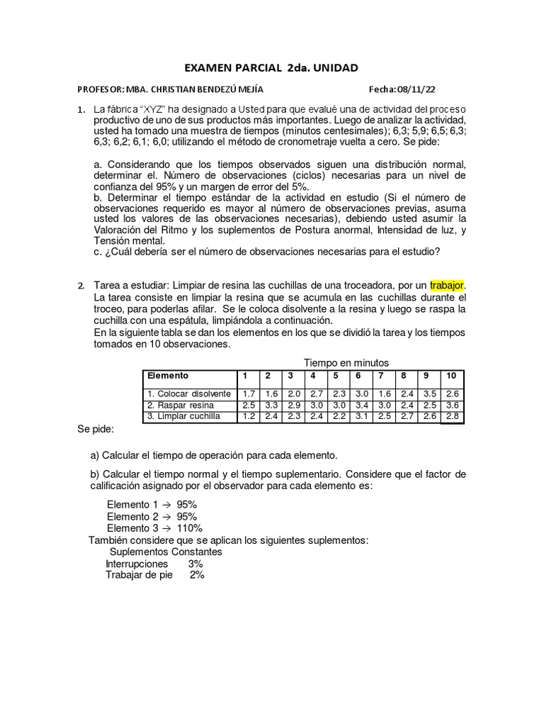 Examen Parcial 2da Unidad | PDF