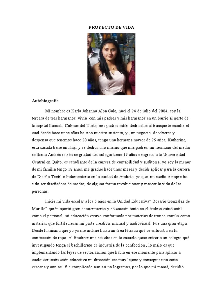 Proyecto de Vida - Karla Alba | PDF