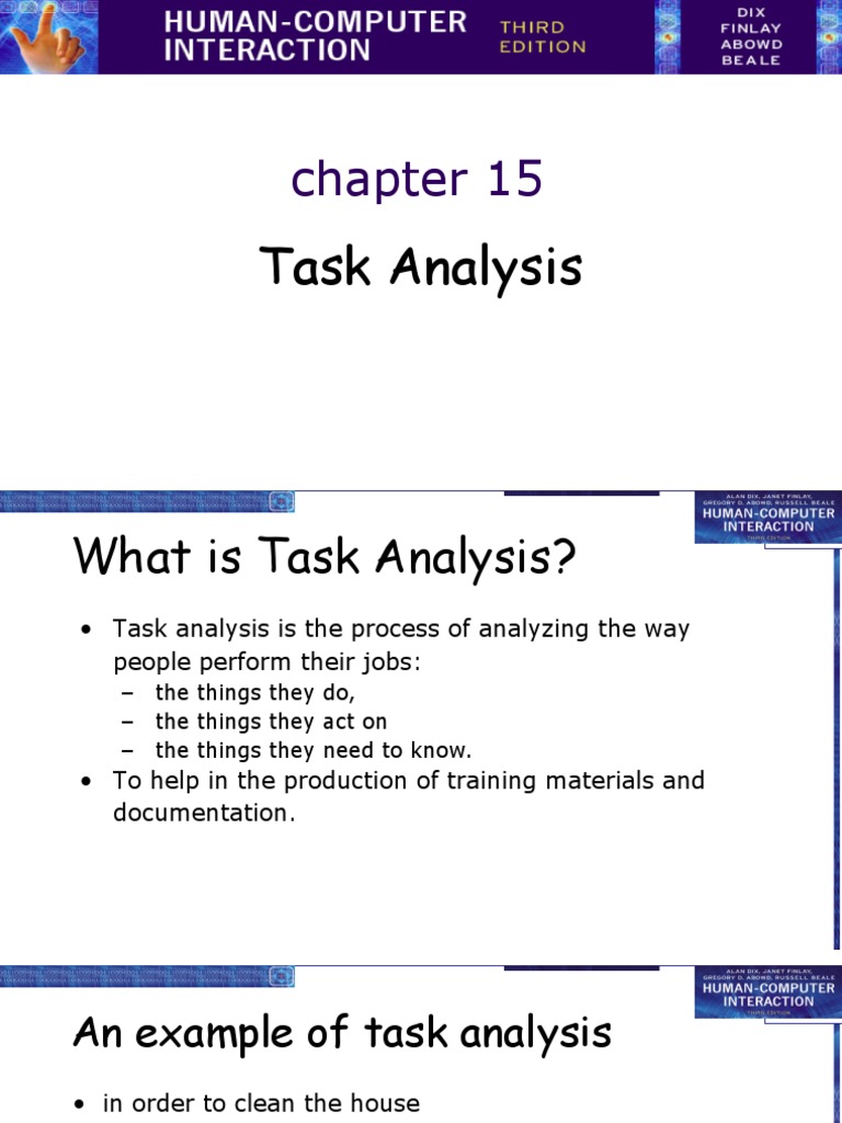 Chapter15 AlanDix TaskAnalysis | PDF | Vacuum Cleaner | System
