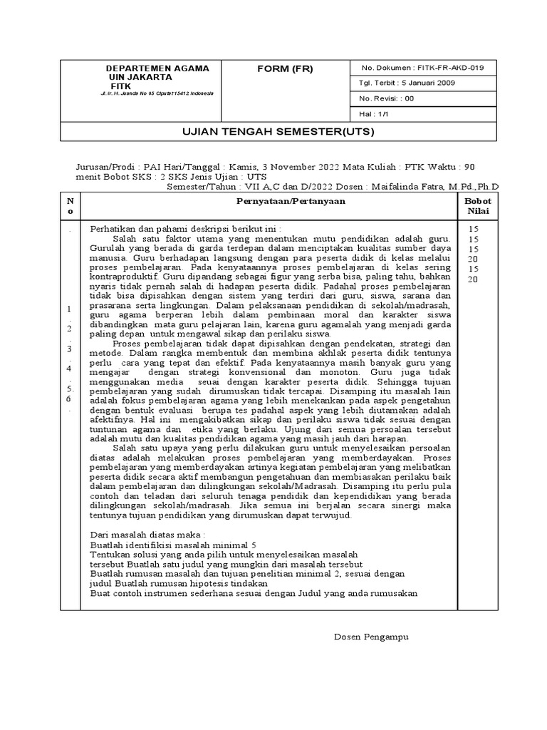 Jawaban UTS 2022 | PDF