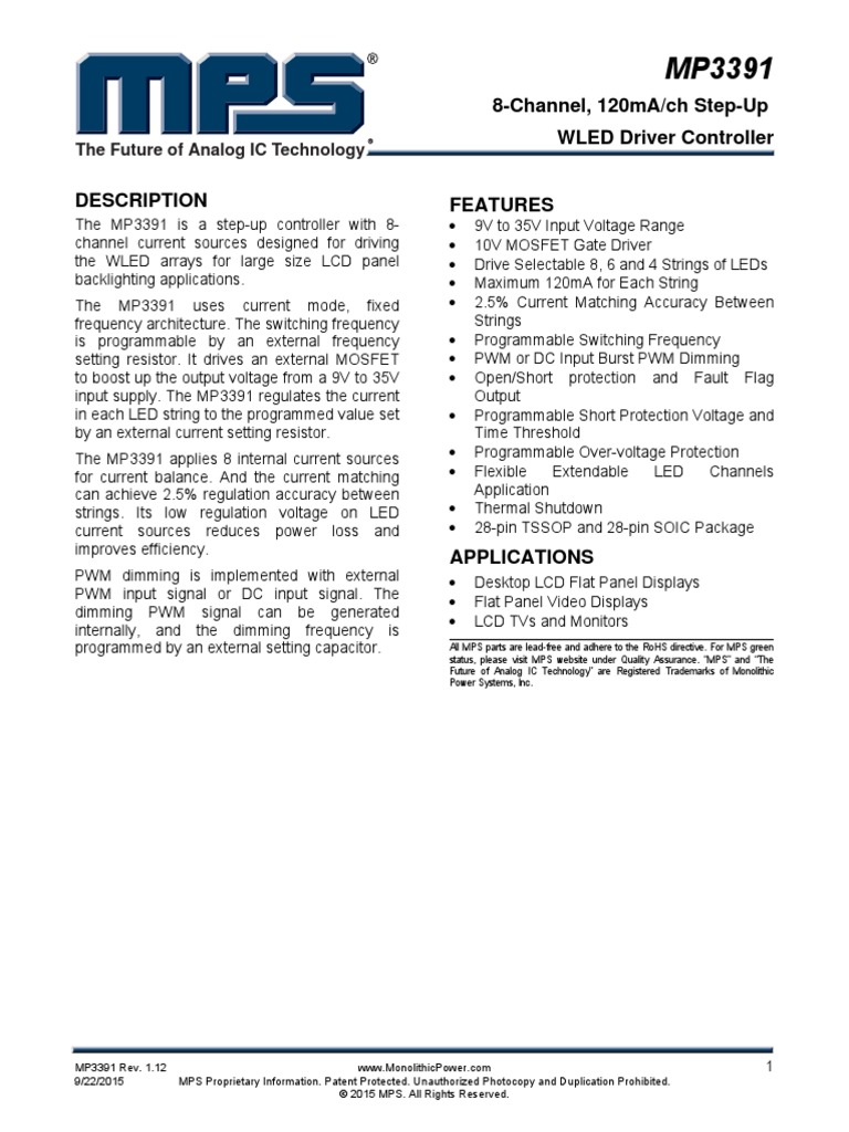 MP3391 | PDF | Capacitor | Field Effect Transistor