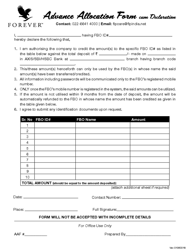 Advance Allocation Form | Download Free PDF | Cheque | Banks