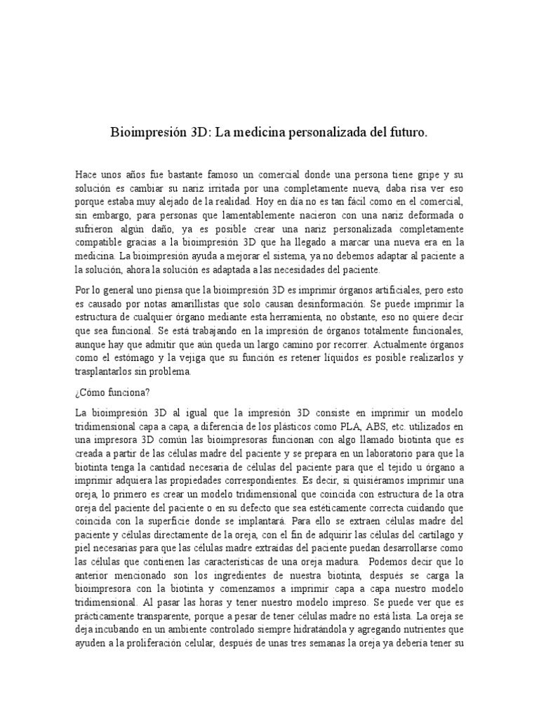Bioimpresión 3D2022 | PDF | Cáncer | Impresión 3d
