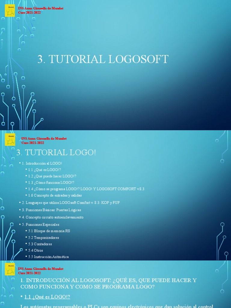 Tutorial LOGO! y LOGOSOFT 8.3 | PDF | Puerta lógica | Relé