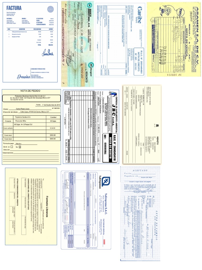 Factura Recibo Nota de Credito | PDF