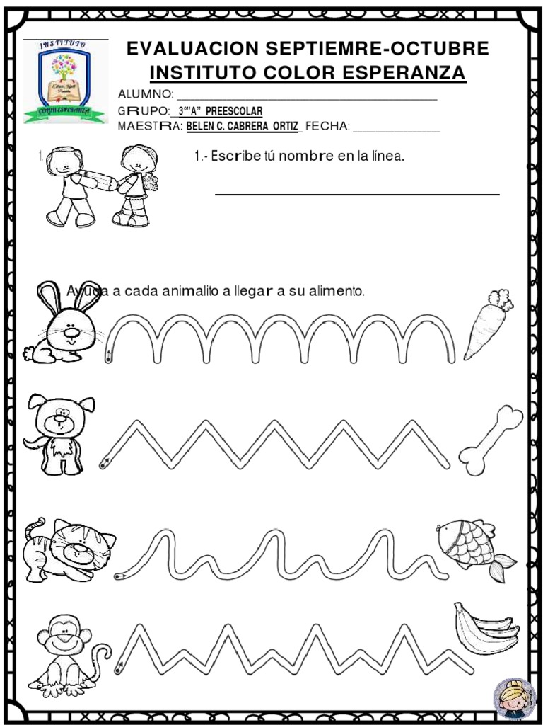 Examen Diagnóstico Preescolar 3° A Pdf