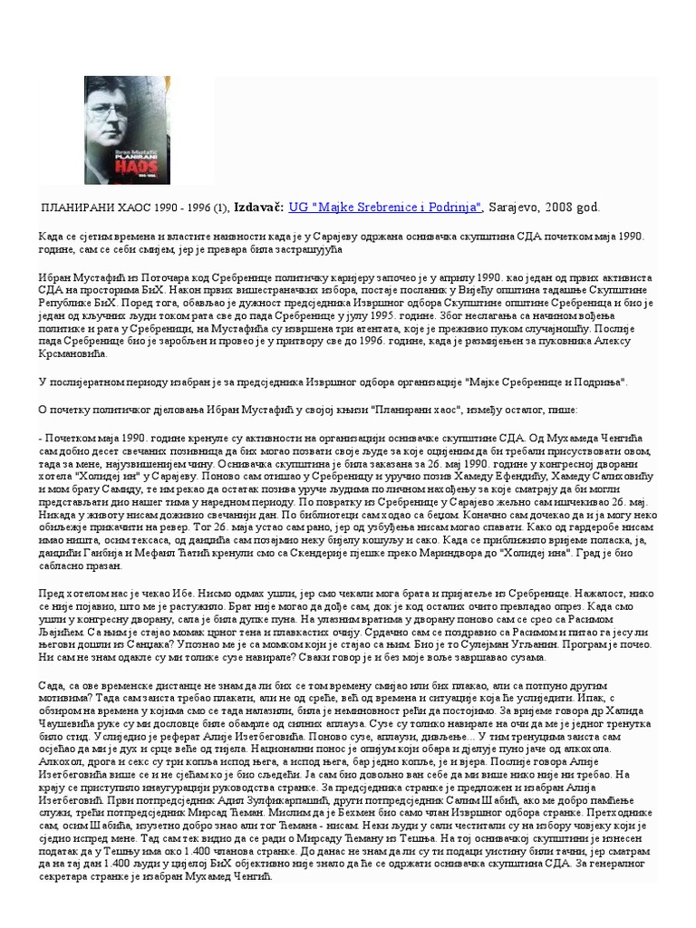 Planirani Haos Ibran Mustafic PDF Free | PDF