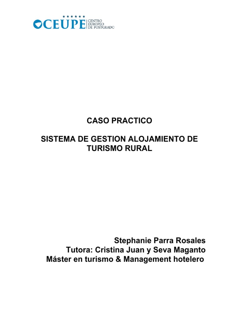 Sistema de Gestión para Alojamiento Rural | PDF | Hotel | Business