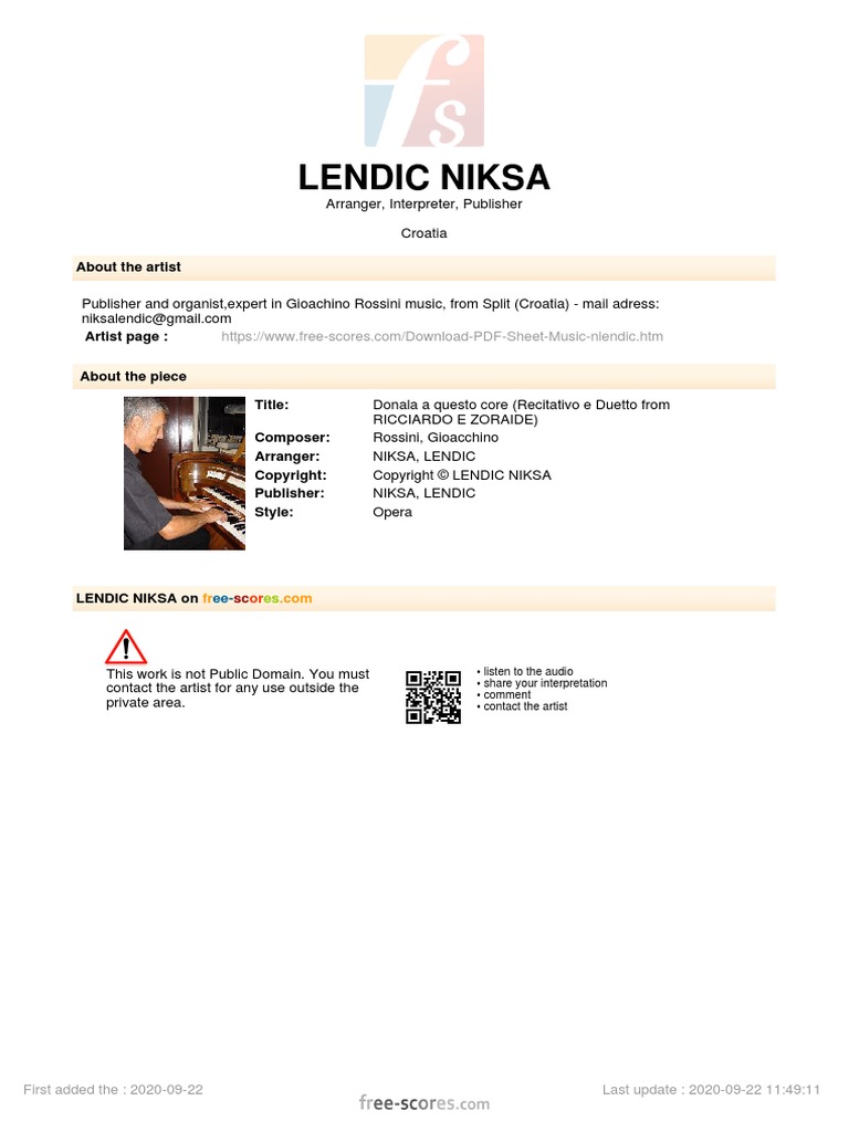 (Free Scores - Com) Rossini Gioacchino Donala Questo Core Recitativo Duetto From Ricciardo ...