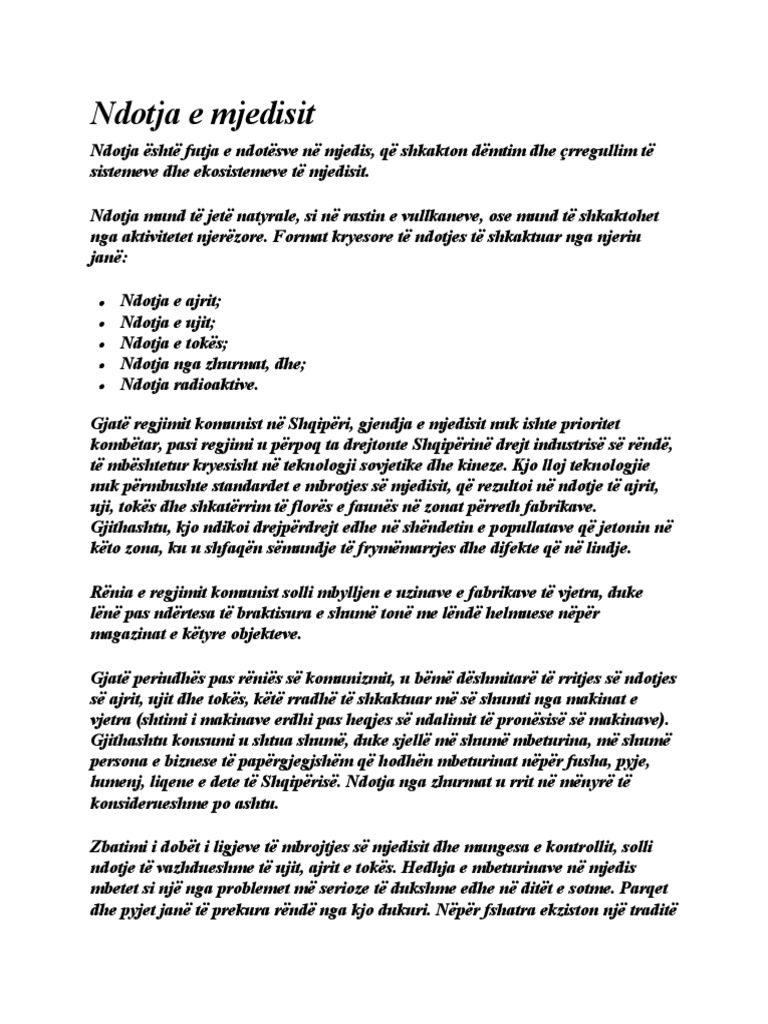 Ndotja e Mjedisit | PDF