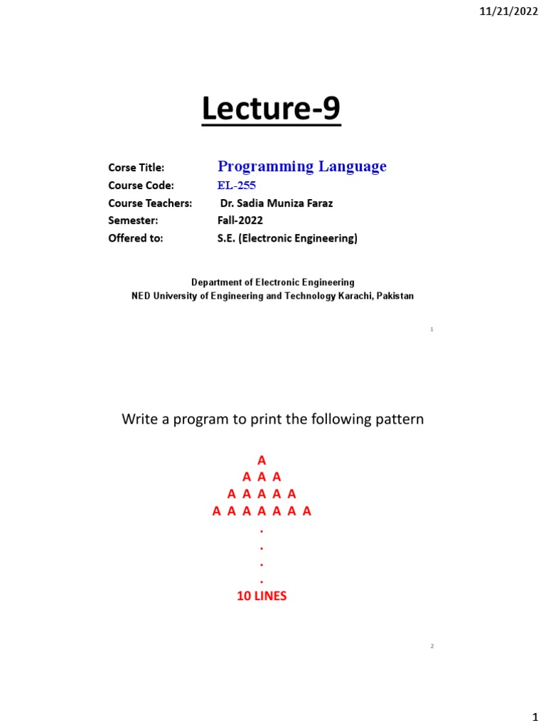Programming Languages Lecture-9 Fall-2022 | PDF | Computer Science ...