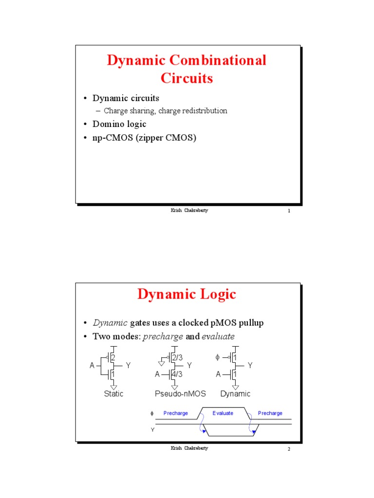 Dynamic Combinational Circuits Dynamic Circuits Domino Logic Np
