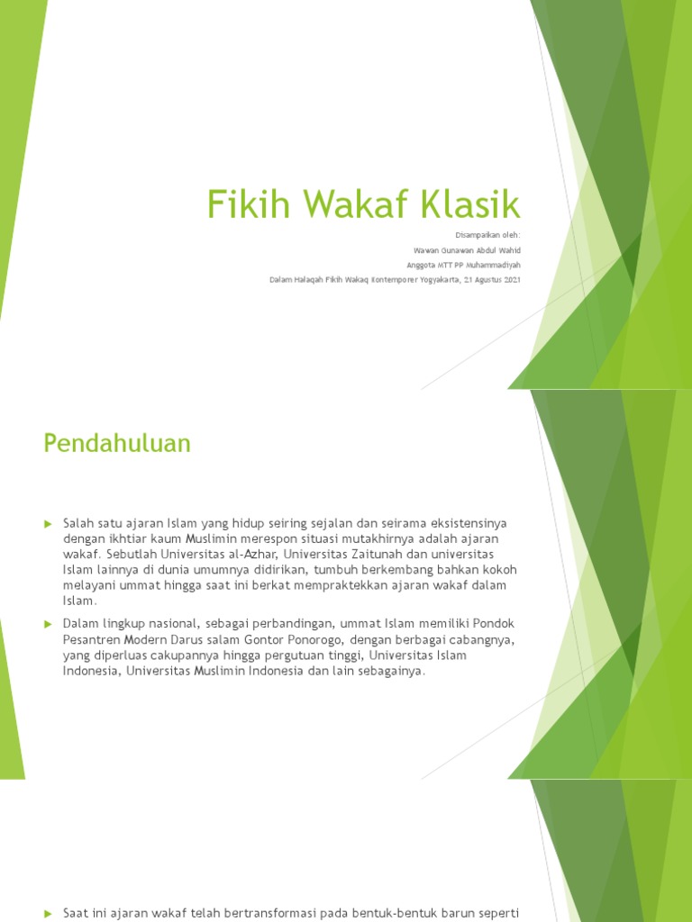 Fikih Wakaf oleh Wawan Gunawan | PDF