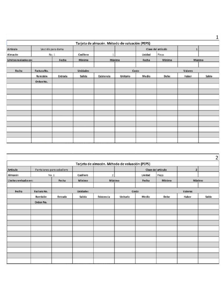 Tablas de Contabilidad | PDF