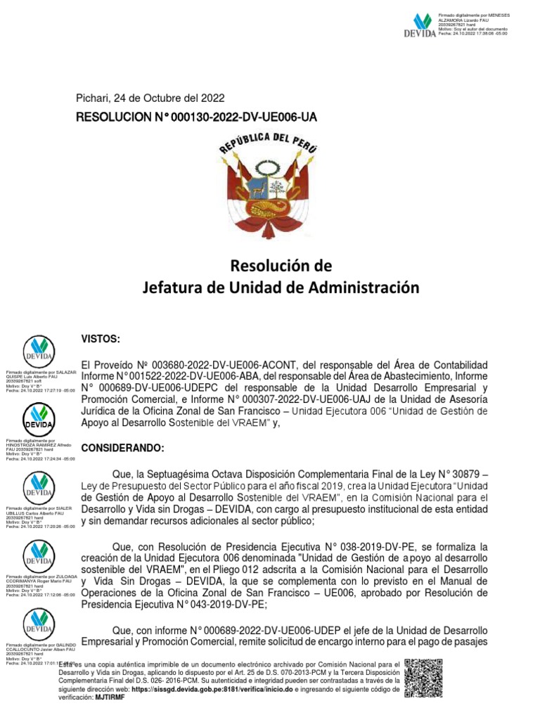 Resolucion 000130 2022 Ue006 Ua | PDF | Presupuesto | Desarrollo sostenible