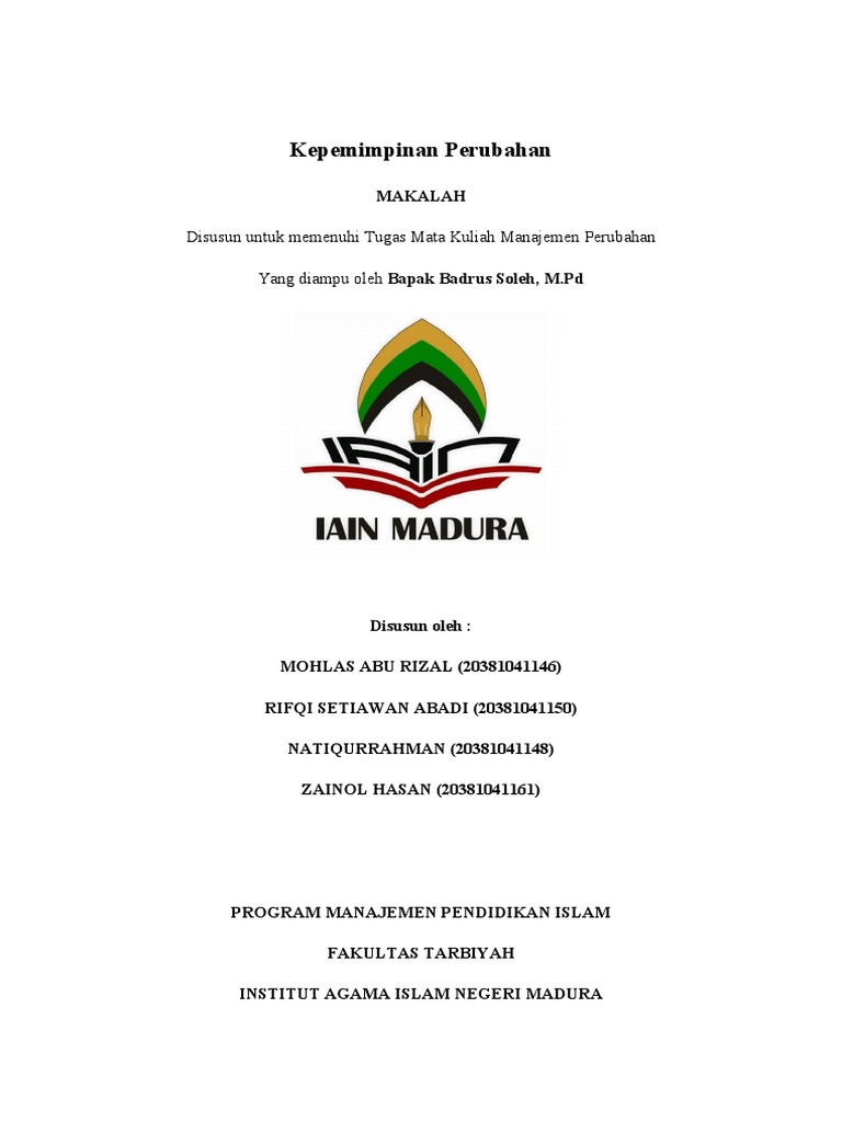 Kepemimpinan Perubahan | PDF