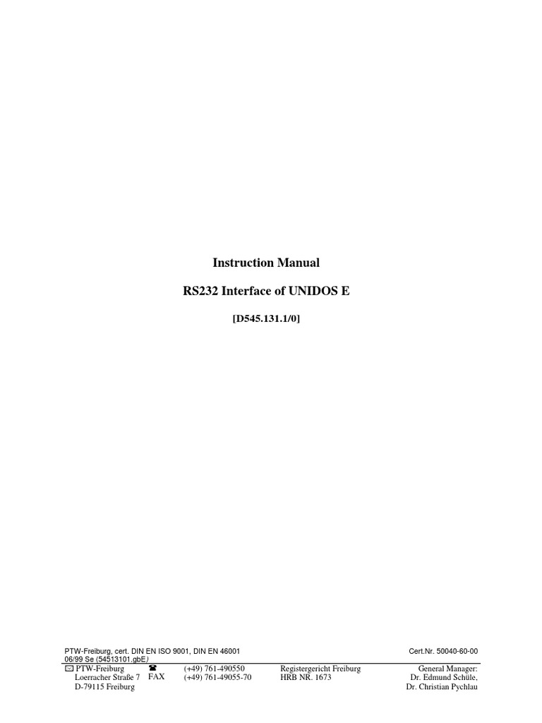 UNIDOS E RS232 Man en 54513101 00 | PDF | Information And Communications Technology | Computer Data