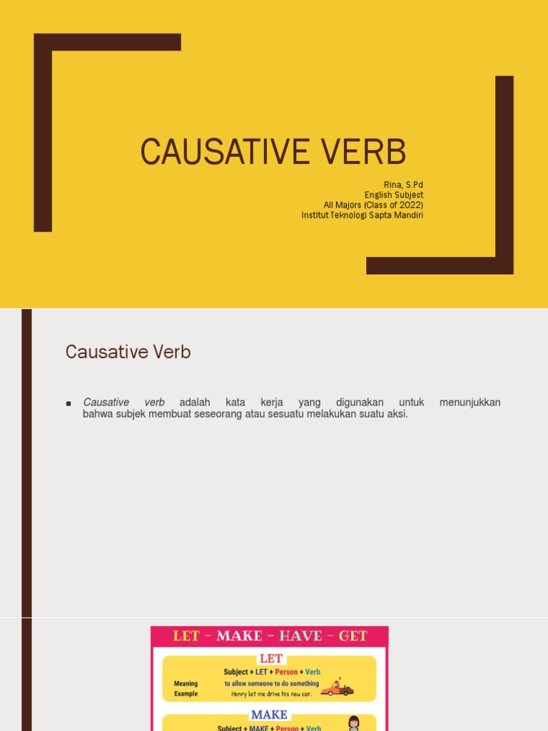 Causative Verbs: Let, Make, Have, Get and Their Usage | PDF