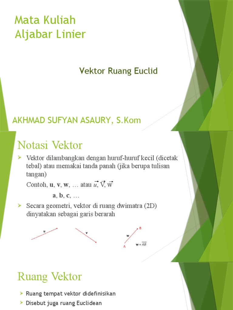 Materi 4 Vektor Ruang Euclid-1 | PDF
