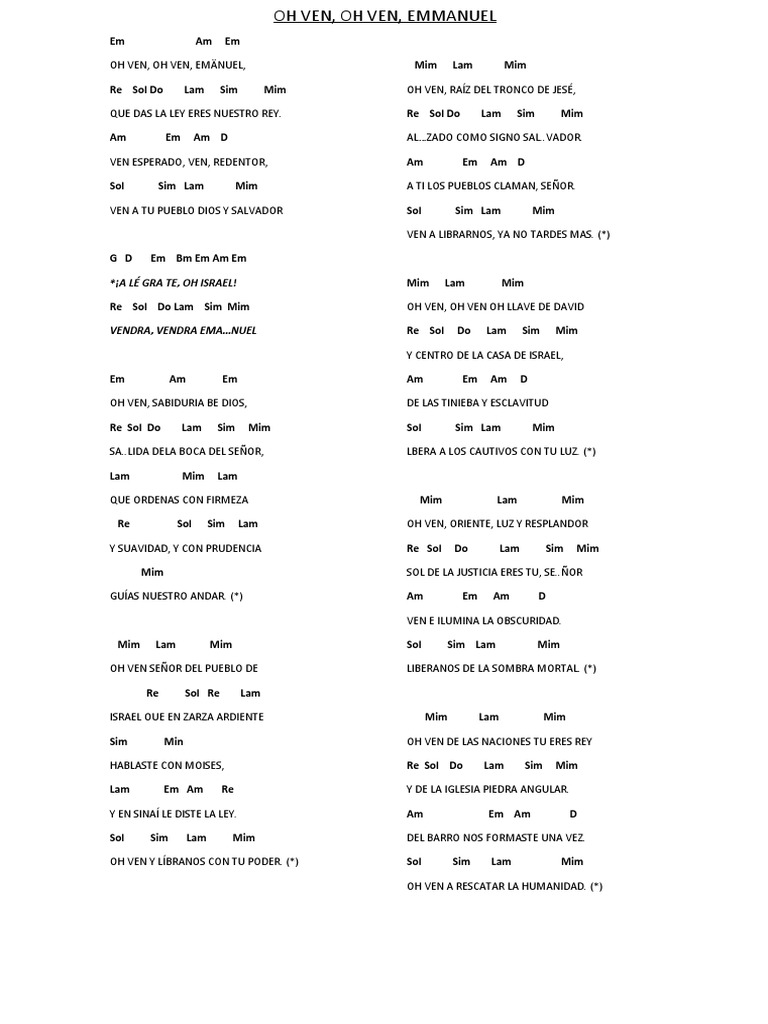 Oh Ven Emmanuel | PDF | Creencia religiosa y doctrina