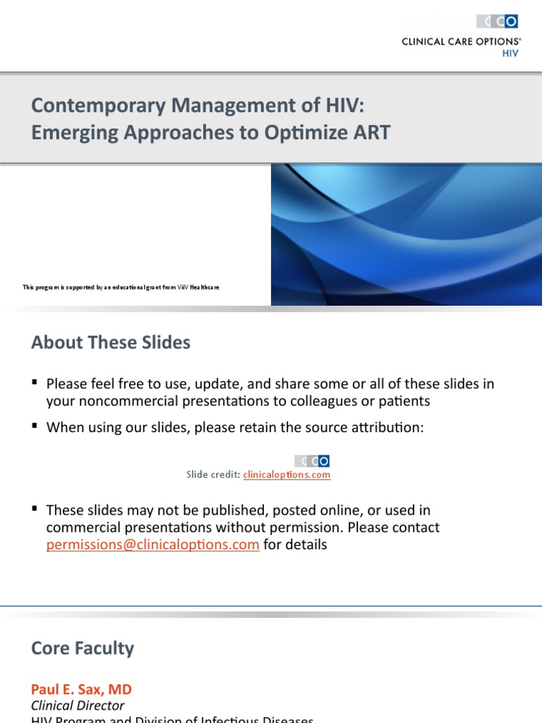 CCO 2020 Contemporary Management of HIV Emerging Approaches Downloadable | Download Free PDF ...