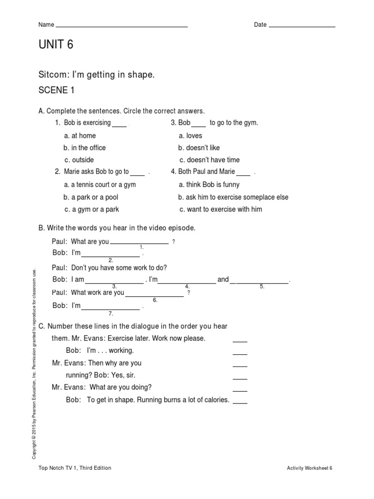 Unit 6 Worksheets Pdf