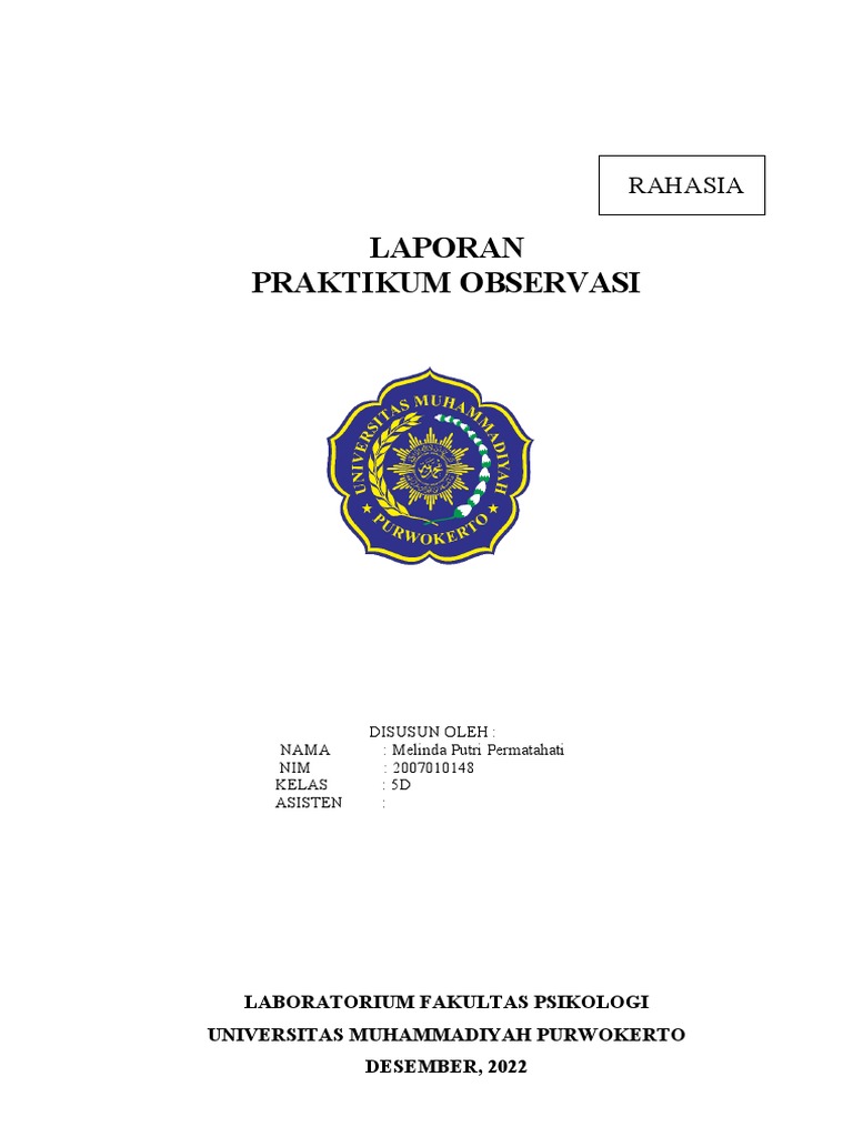 Format Laporan Praktikum Observasi - RZ - 2022 | PDF
