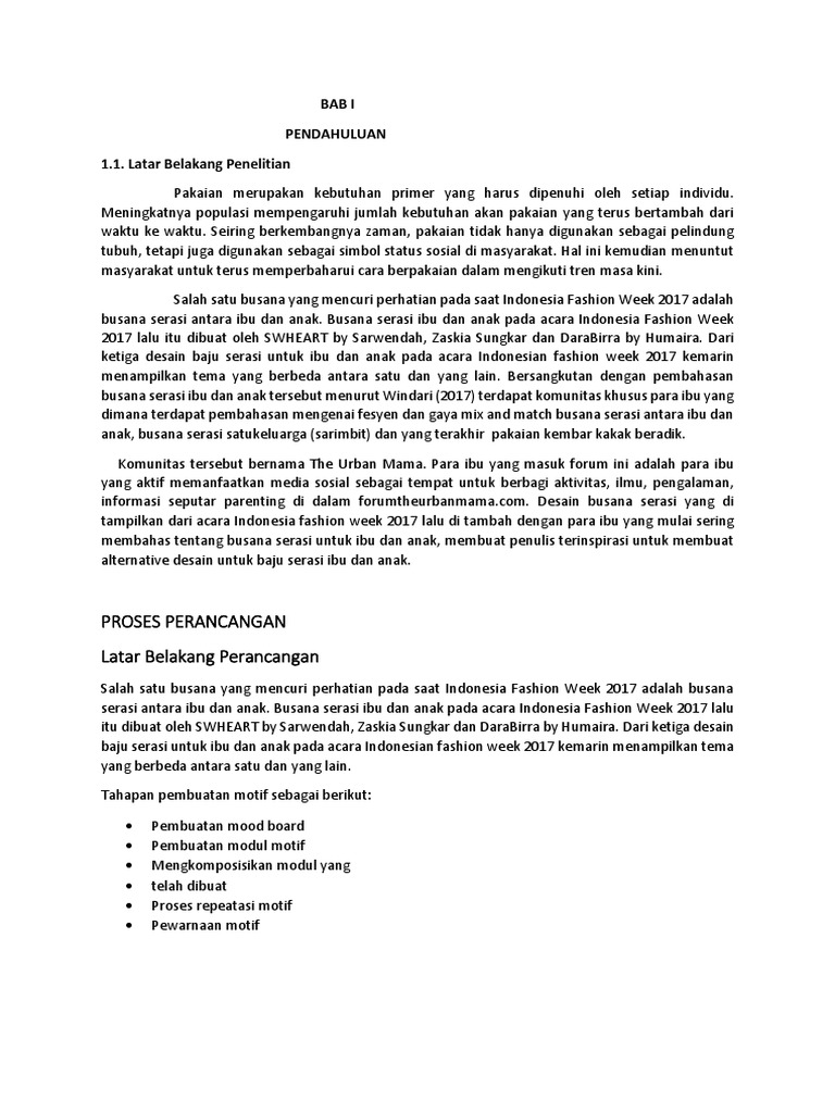 Konsep Rancangan Busana | PDF