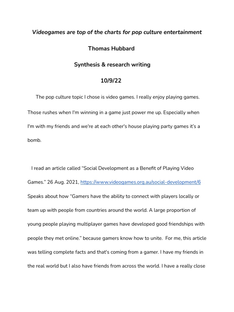 Annotated Bibliography | PDF | Video Games Annotated Bibliography | PDF | Video Games