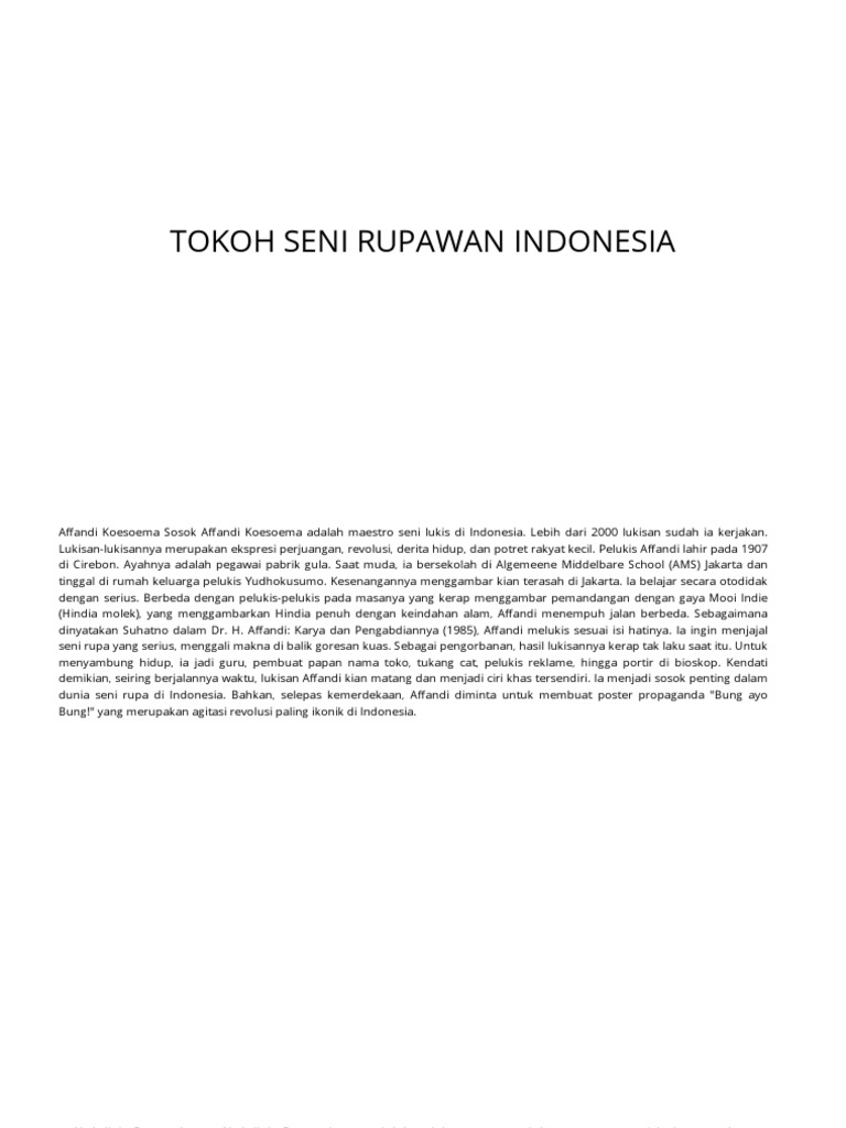 Tokoh Seni Rupawan Indonesia | PDF | Seni