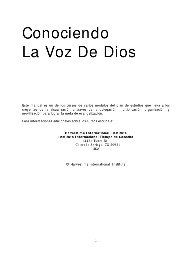 Conociendo La Voz de Dios | PDF | Adán y Eva | Creencia religiosa y doctrina