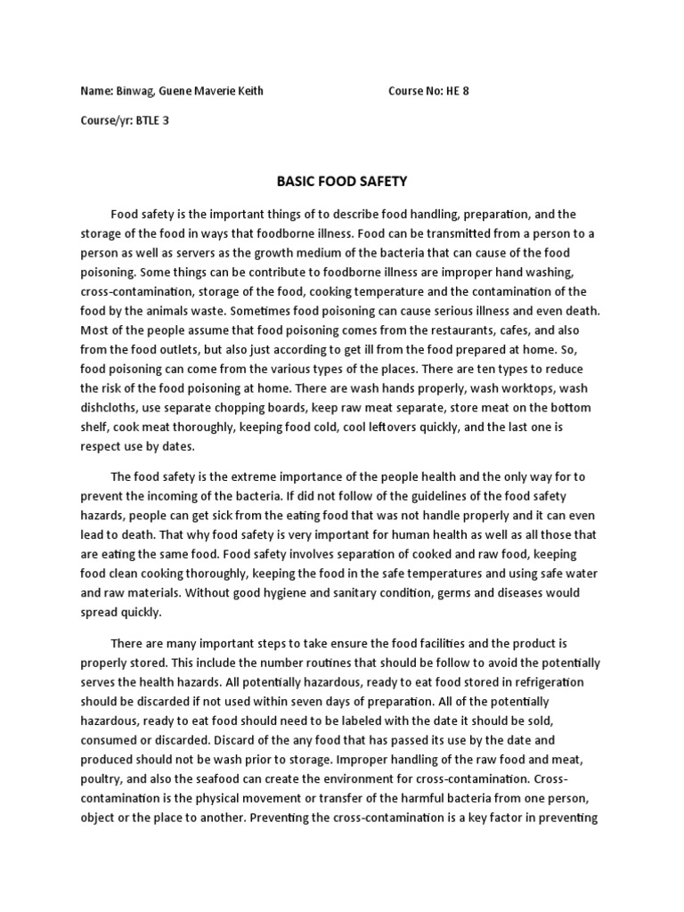 Reflection | PDF | Foodborne Illness | Foods