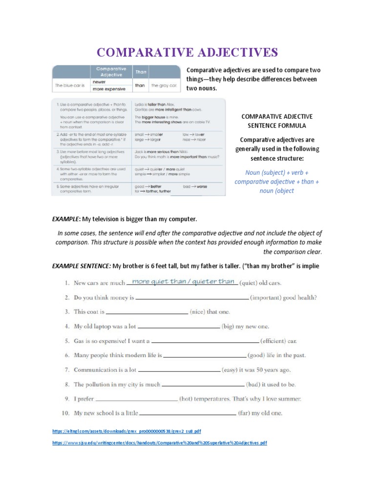 Comparative Adjectives | PDF | Adjective | Morphology