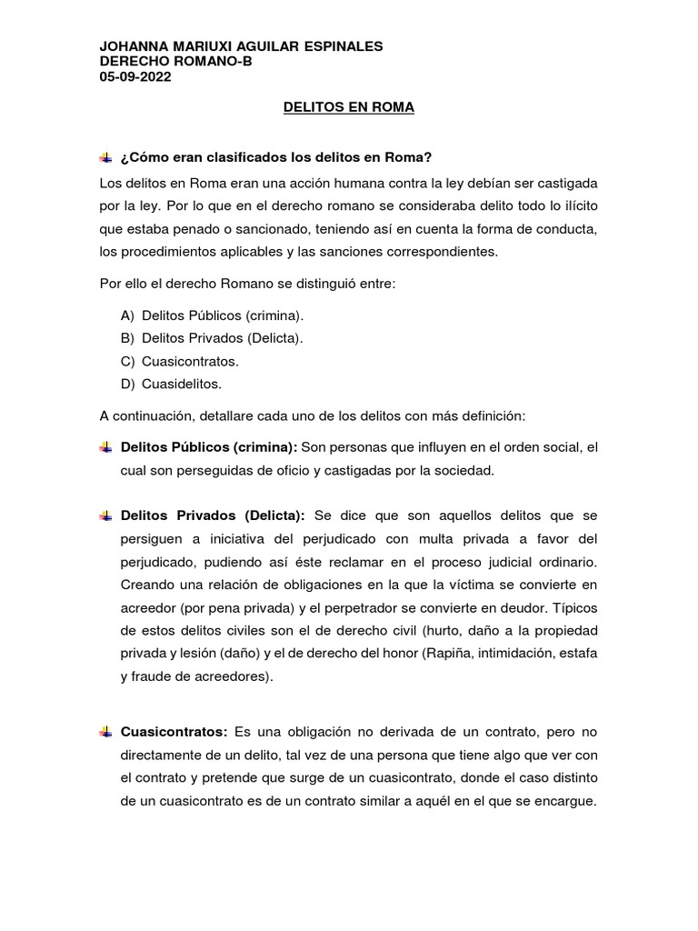 Delitos en Roma | PDF | Principios éticos | Etica Aplicada