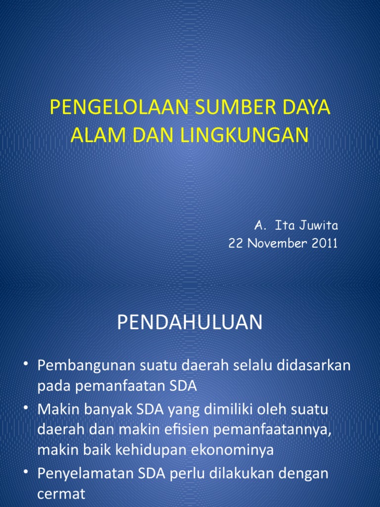 Penglolaan Sumber Daya Alam Dan Lingkungan | PDF | Kesehatan Holistik | Sains & Matematika